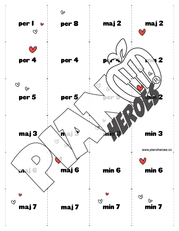 Valentine Interval Bingo - Piano Heroes