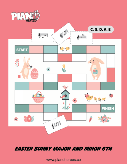 Easter Bunny Major and Minor 6th - Piano Heroes | Piano Teaching Resources