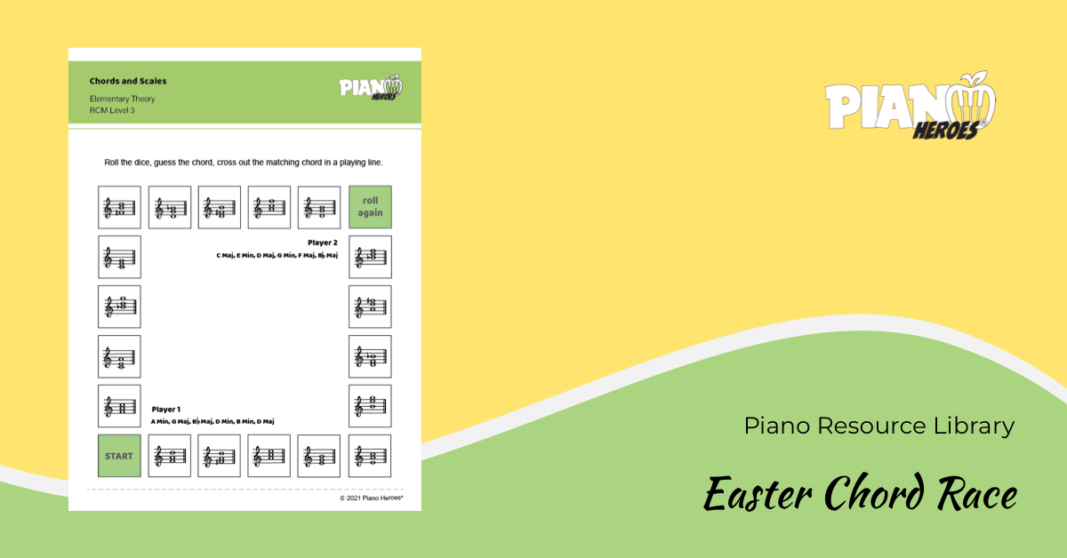 Easter Chord Race - Piano Heroes | Piano Teaching Resources