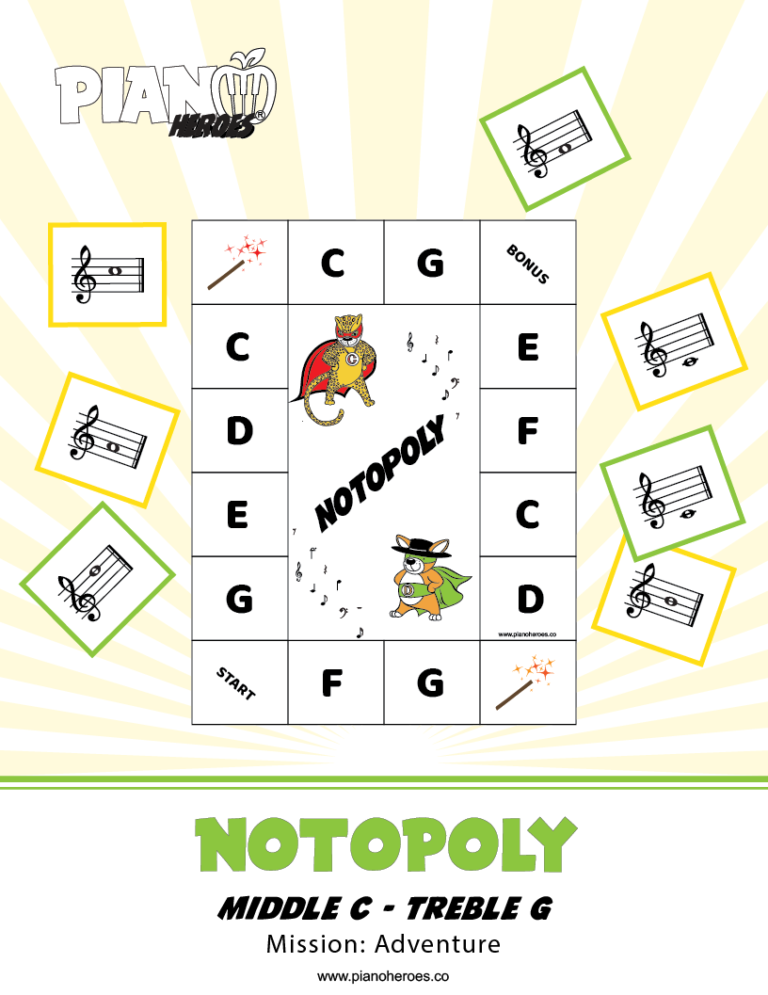Notopoly (Middle C – Treble C): Mission Adventure 🎹 - Piano Heroes ...