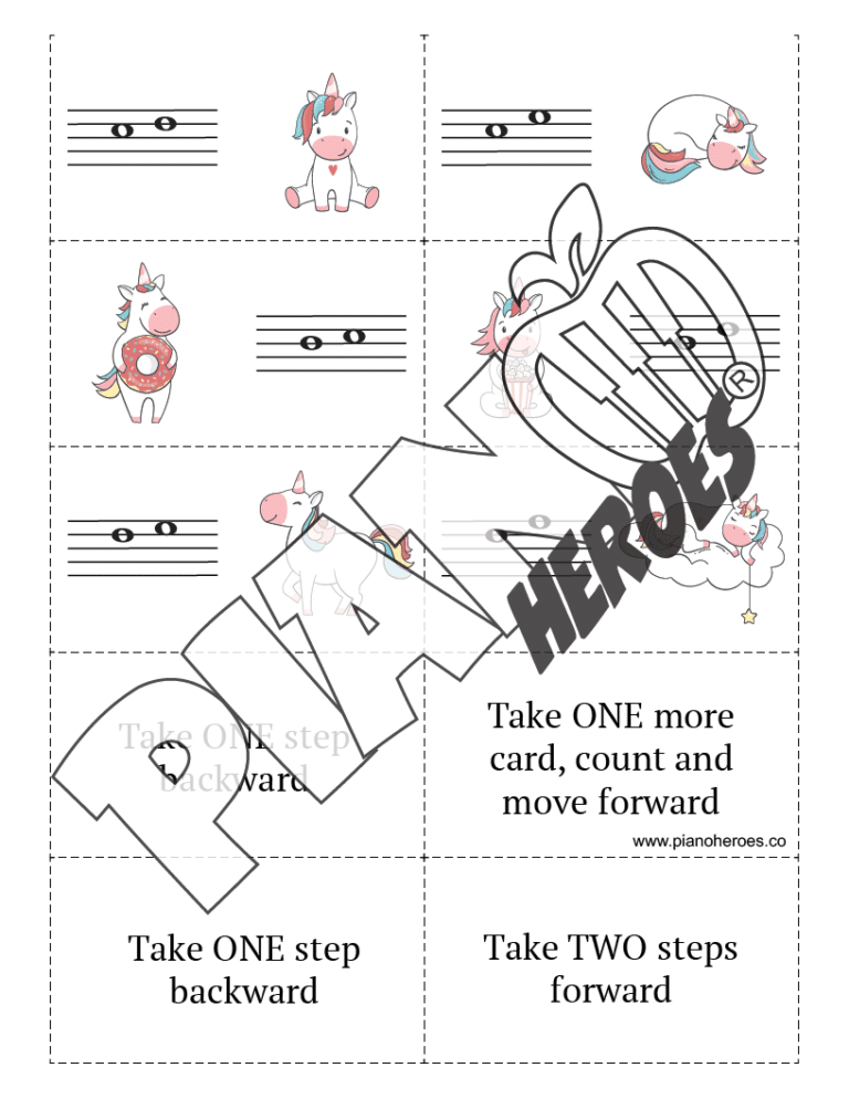 Unicorn Step, Skip, Repeat - Piano Heroes | Piano Teaching Resources