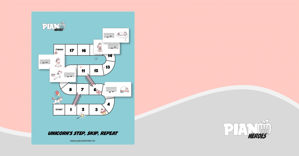 Unicorn Step, Skip, Repeat - Piano Heroes | Piano Teaching Resources