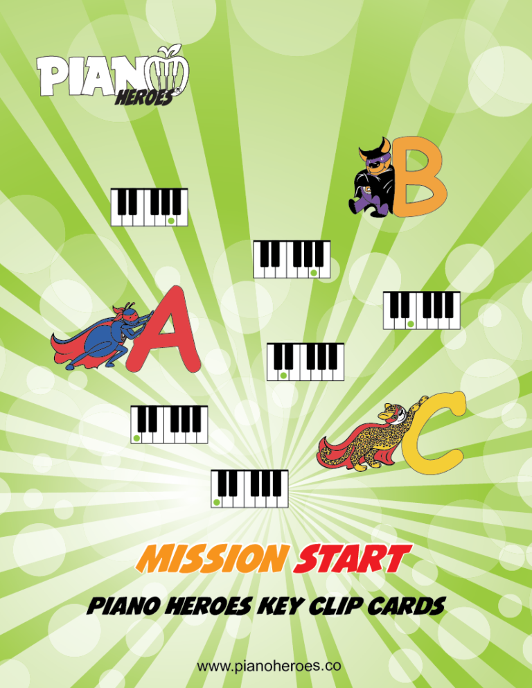 Piano Heroes Key Clip Cards 🎹 - Piano Heroes | Piano Teaching Resources