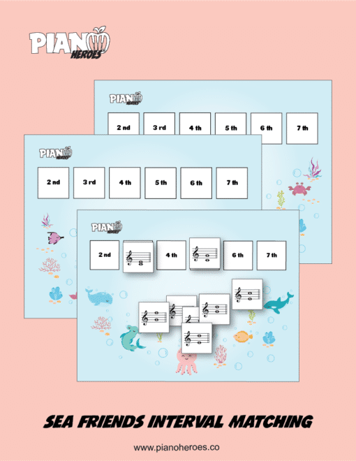 Sea Friends Interval Matching - Piano Heroes | Piano Teaching Resources