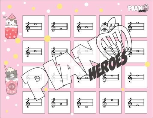 Summer Kittens Treble Notes - Piano Heroes | Piano Teaching Resources