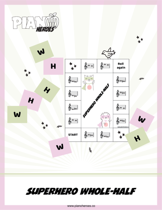 Superhero Whole-Half - Piano Heroes | Piano Teaching Resources