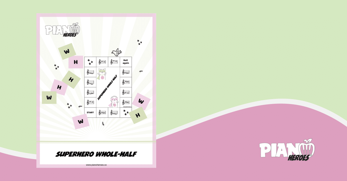 Superhero Whole-Half - Piano Heroes | Piano Teaching Resources