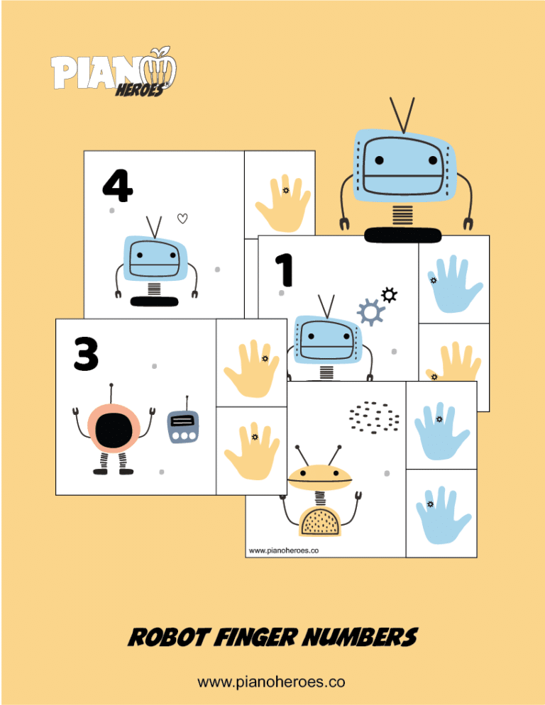 Robot Finger Numbers - Piano Heroes | Piano Teaching Resources