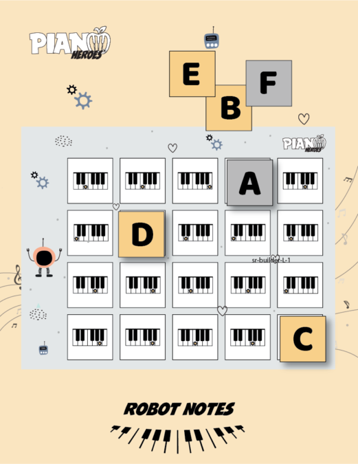 Robot Key Notes - Piano Heroes | Piano Teaching Resources