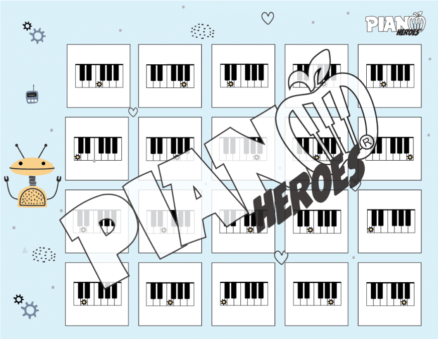 Robot Key Notes - Piano Heroes | Piano Teaching Resources