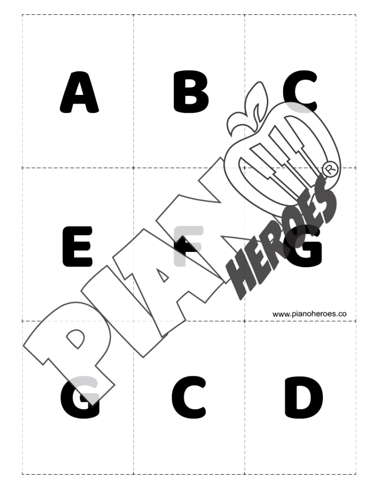 Bass Clef Note Flashcards - Piano Heroes | Piano Teaching Resources