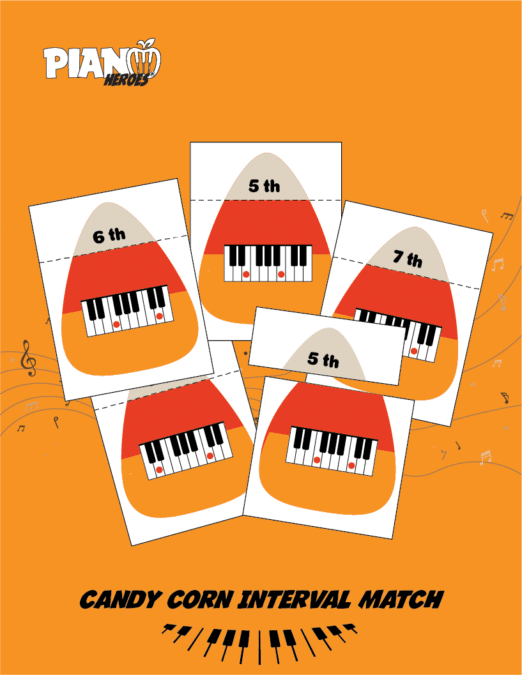 Candy Corn Interval Match - Piano Heroes | Piano Teaching Resources