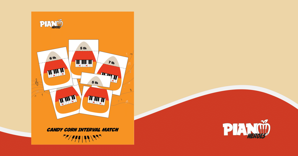 Candy Corn Interval Match - Piano Heroes | Piano Teaching Resources