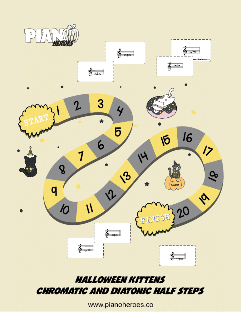 Halloween Kittens Chromatic and Diatonic Half Steps - Piano Heroes ...