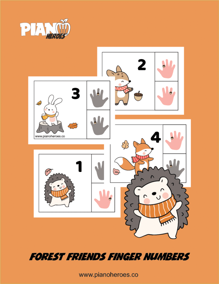 Forest Friends Finger Numbers - Piano Heroes | Piano Teaching Resources