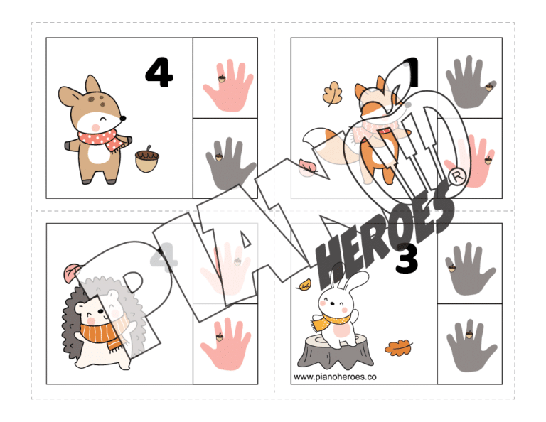 Forest Friends Finger Numbers - Piano Heroes | Piano Teaching Resources