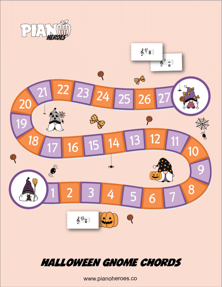 Halloween Gnome Chords - Piano Heroes | Piano Teaching Resources