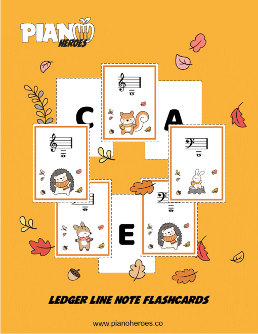Ledger Line Note Flashcards - Piano Heroes | Piano Teaching Resources