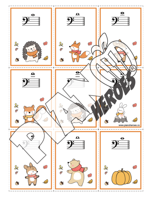 Ledger Line Note Flashcards - Piano Heroes | Piano Teaching Resources