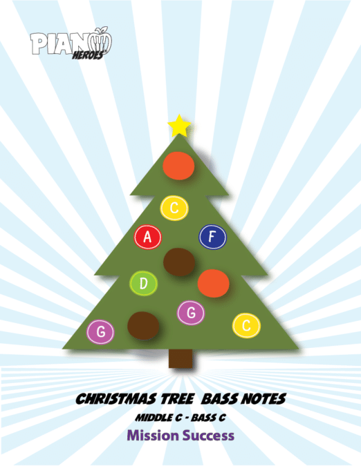 Christmas Tree Bass Note Game (Mission Success) - Piano Heroes | Piano ...
