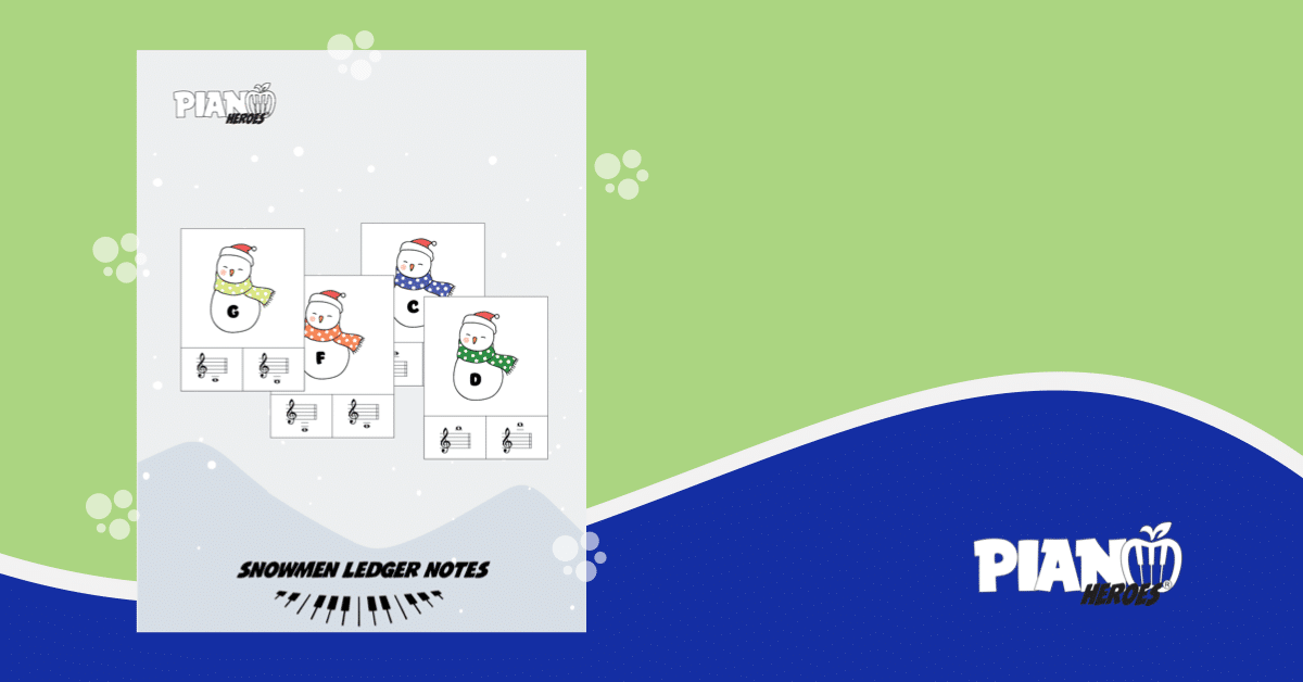 Snowmen Ledger Treble Notes - Piano Heroes | Piano Teaching Resources