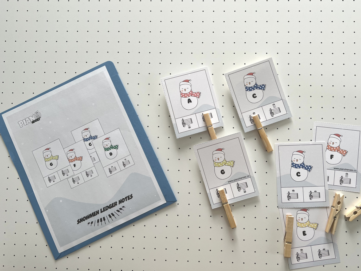 Conquer Ledger Line Notes with Snowmen Ledger Treble Notes Clip Cards ...