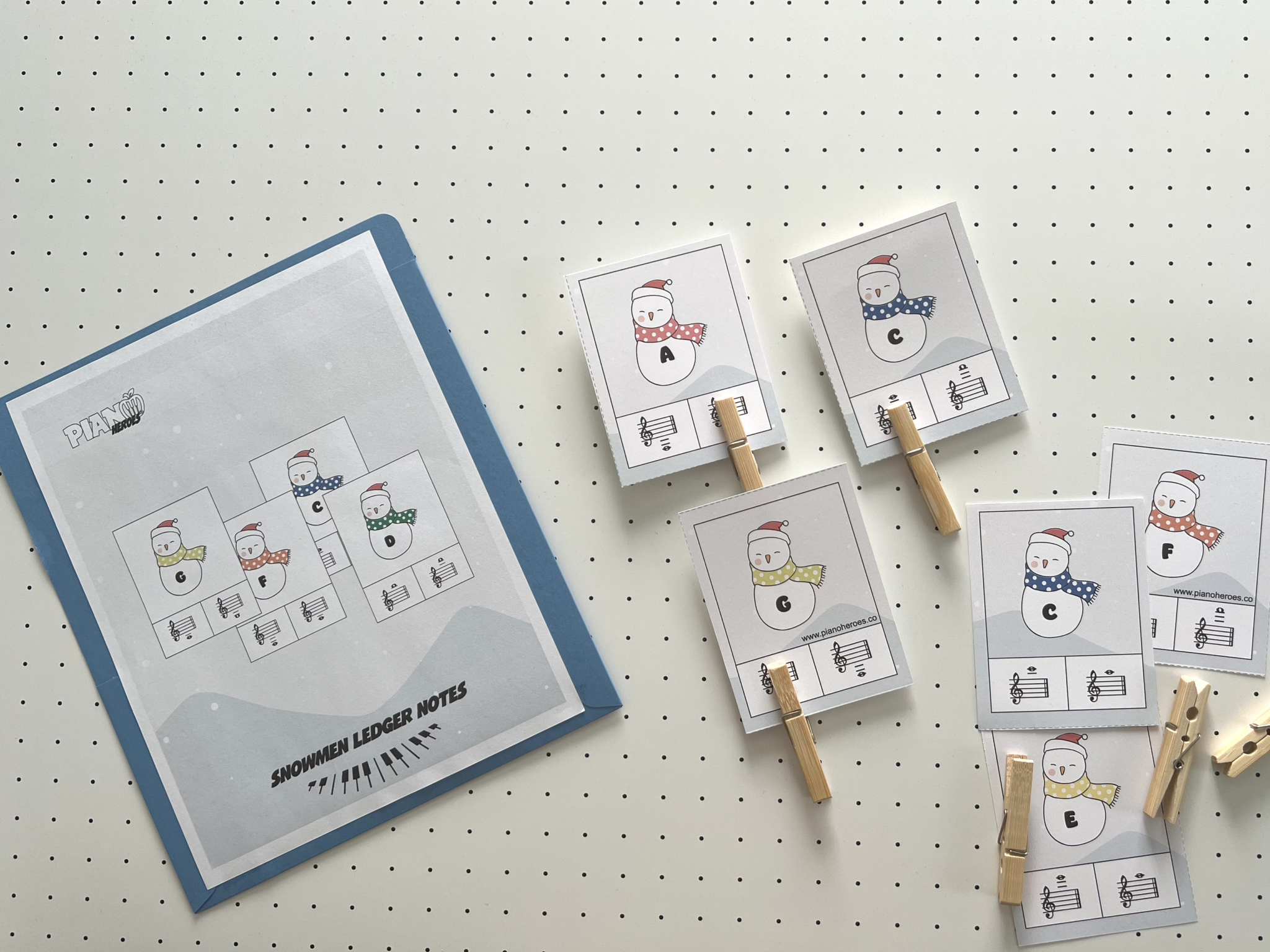 Conquer Ledger Line Notes with Snowmen Ledger Treble Notes Clip Cards ...