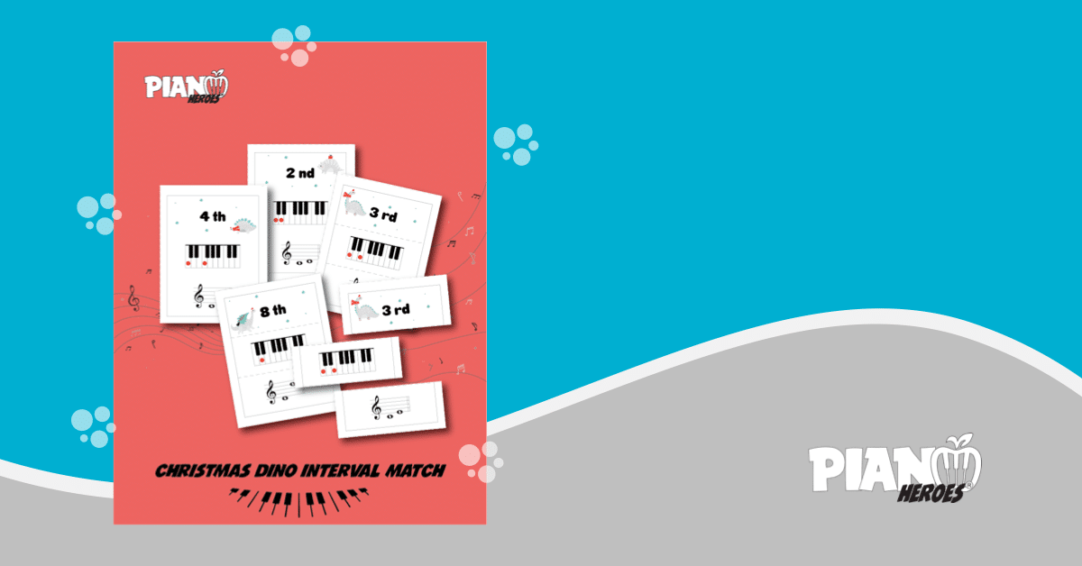Christmas Dino Interval Match - Piano Heroes | Piano Teaching Resources