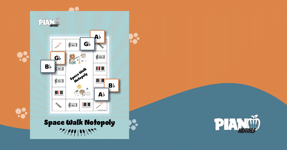 Space Walk Notopoly – Treble or Bass Clef Game - Piano Heroes | Piano ...