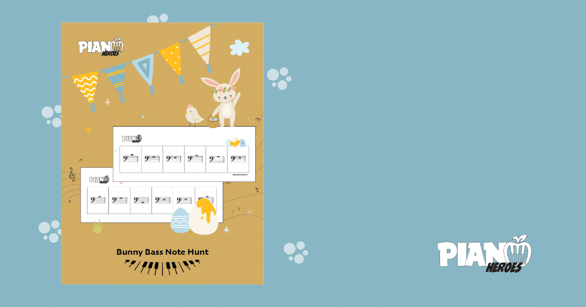 Bunny Bass Note Hunt - Piano Heroes | Piano Teaching Resources