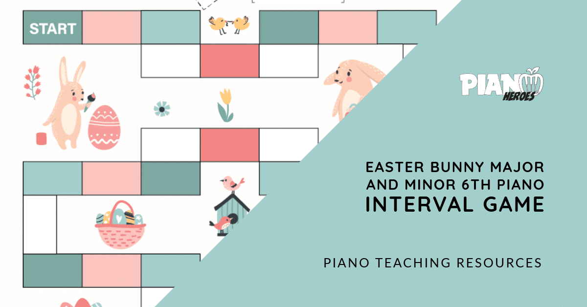 Easter Bunny Major and Minor 6th Piano Interval Game - Piano Heroes ...